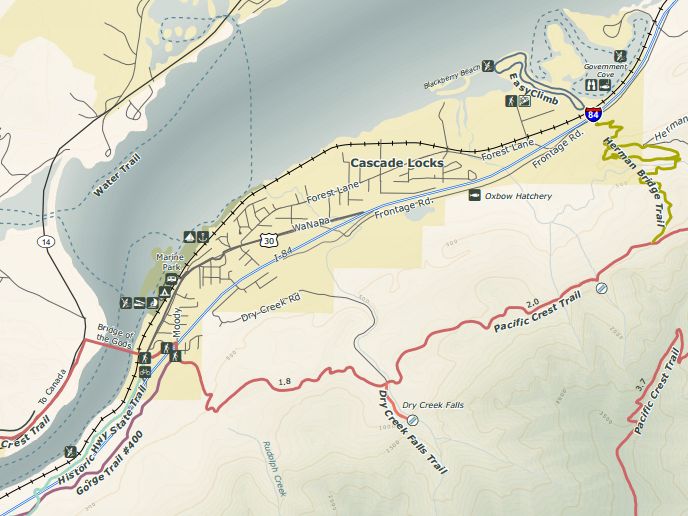 cascadelockstrailmap | Gorge-VR